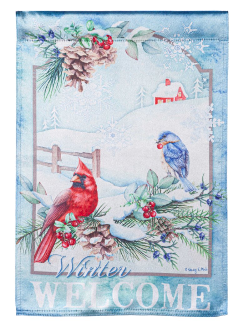 ‘Snow Country Birds’ Decorative Flag – MeLinda's Fine Gifts