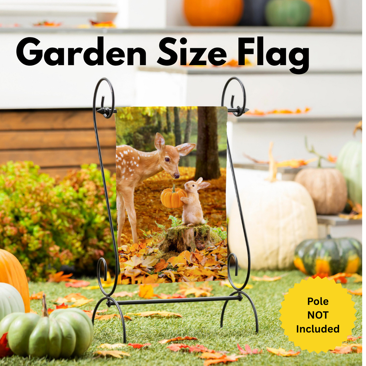 ‘Faun and Bunny’ Decorative Flag – MeLinda's Fine Gifts
