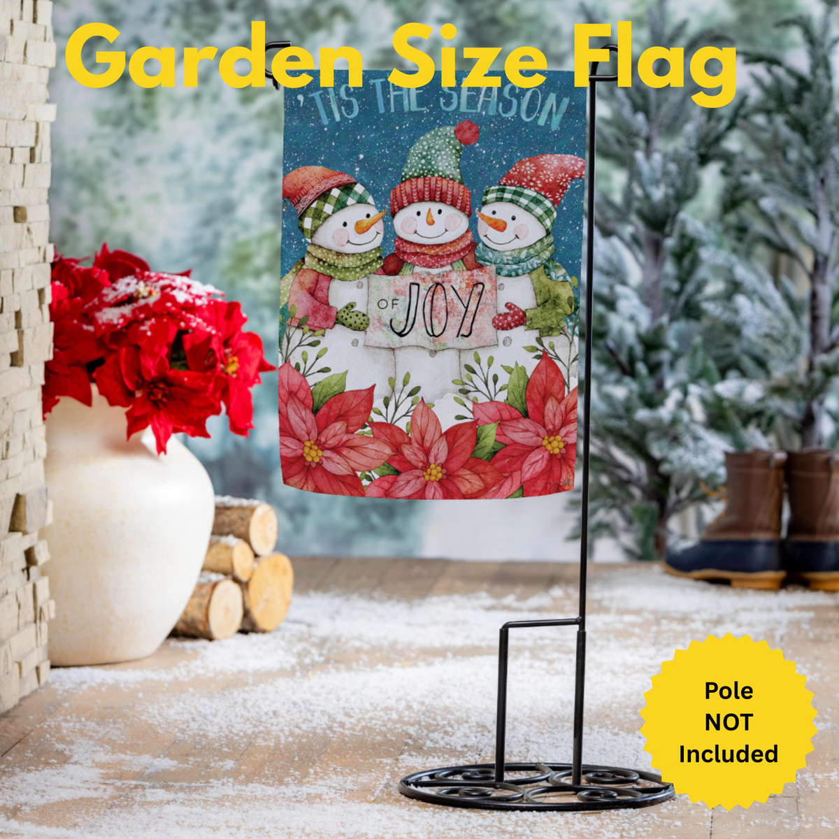 ‘Christmas Cheer Snowmen’ Decorative Flag – MeLinda's Fine Gifts