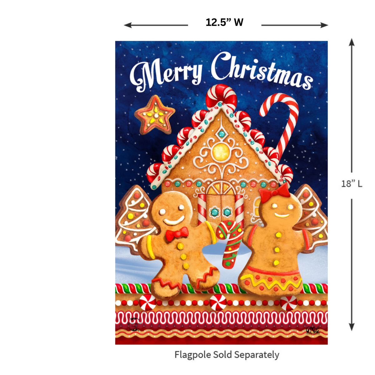 ‘Gingerbread House Christmas’ Decorative Flag – MeLinda's Fine Gifts